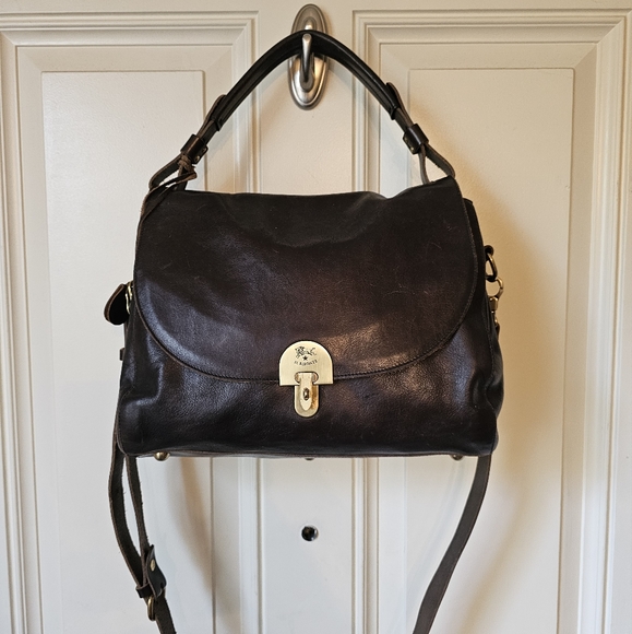 IL Bisonte | Bags | Il Bisonte Brown Leather Flap Satchelstrap Made In ...